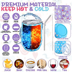 Jingmore 16 Pcs Dental Hygienist Gifts Bulk Include12 oz Teeth Stainless Steel Tumbler Cosmetic Bag Tooth Shape Keychain Tooth Socks Dental Assistant Gifts for Nurse Graduation Accessories