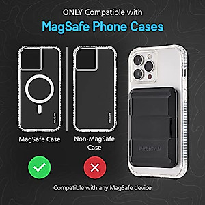 Pelican Magnetic Wallet & Card Holder - Heavy Duty Snap-on MagSafe Wallet - Detachable Hard Shell Lightweight iPhone Wallet - for iPhone 14 Pro Max/ 14 Pro/ 14/13 Pro Max/ 13 Pro/ 12 Pro Max - Black