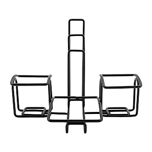 G.E.T. 4-931615 Metal Two Compartment Condiment Caddy with Menu Holders, Iron, Black