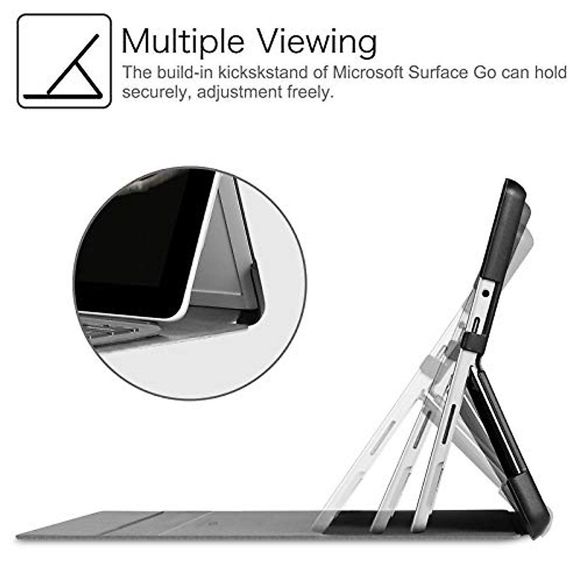 Fintie Case for Microsoft Surface Go 3 2021 / Surface Go 2 2020 / Surface Go 2018 10-inch Tablet - Multiple Angle Hard Shell Business Cover, Compatible with Type Cover Keyboard (Composition Book)