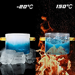 Gradient Blue Glass Pots For Cooking On Stove 1.5L/50oz High Borosilicate Glass Soup Pot with Lids Suitable for Noodles Soup Cook Pasta Milk Baby Food