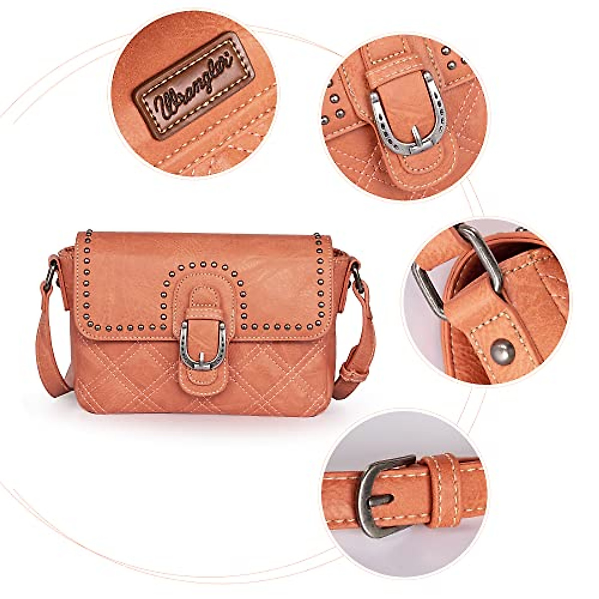 Wrangler Small Crossbody Bags for Women with Adjustable Shoulder Strap Ladies Small Western Purse