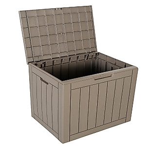 BTEXPERT Indoor Outdoor Storage Box, 30 Gallon Resin Deck Container for Package Delivery Patio Furniture Cushions Garden Tools Pool Sports Equipment UV Resistant Waterproof Lockable