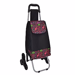 YGCBL Multifunction Portable Hand Trucks,Trolleyshopping Trolley Aluminum Alloy Oxford Cloth Climb Building Rubber Wheel Foldable High Capacity, Load 15 Kg