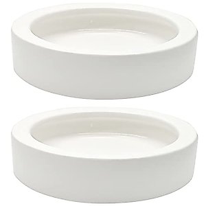 2 Pcs Reptile Food Bowl Ceramic Water Feeder Bowls Anti- Escape Mini Reptile Feeder for Lizard, Gecko etc, Round