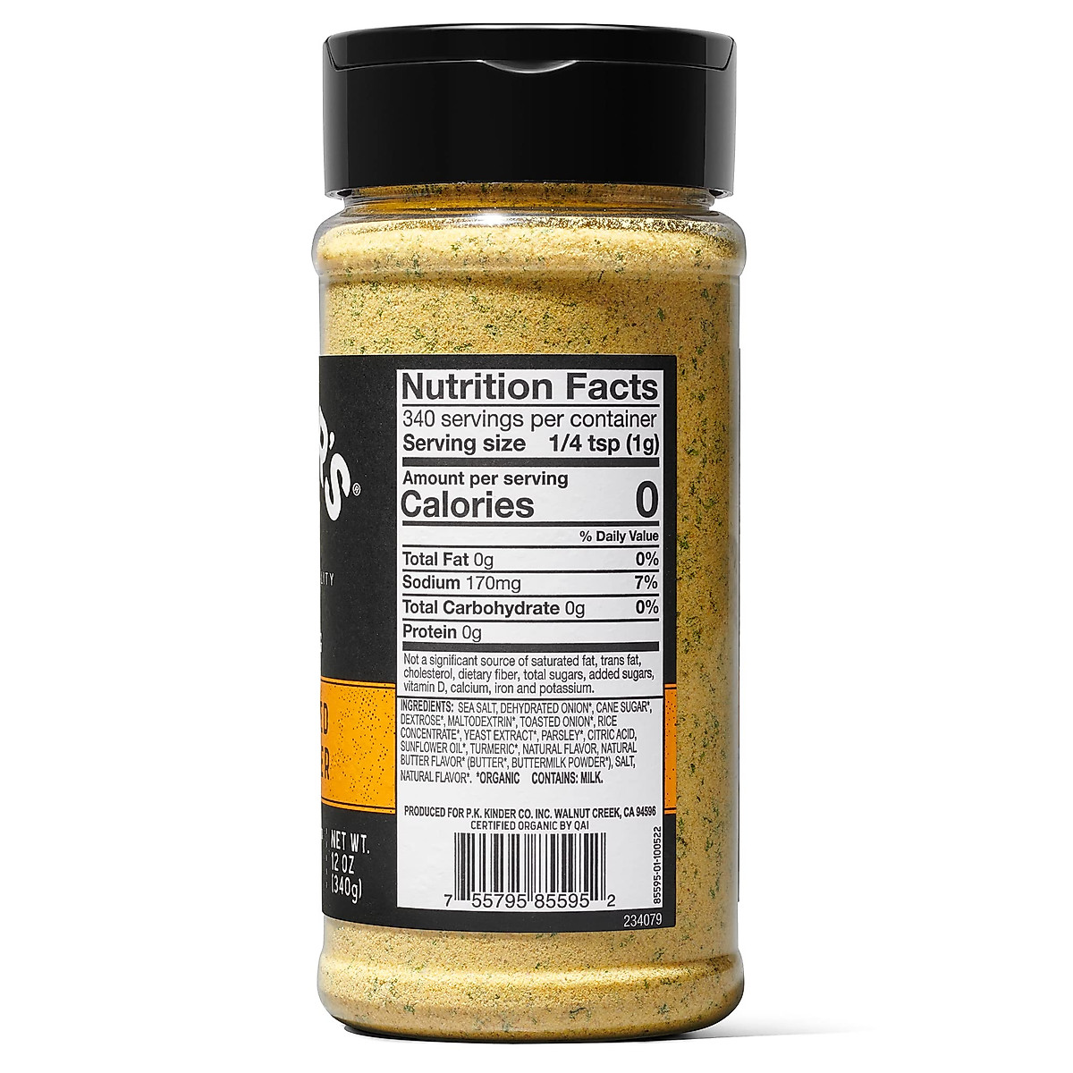 Kinder's Organic Caramelized Onion Butter, Premium Quality Seasoning, MSG Free, USDA Certified Organic, 12 oz