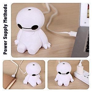 INVODA Humidifiers Portable Small Cool Mist Humidifiers Mini USB Personal Desktop Humidifiers for Travel, Car, Office Room, Bedroom (White)