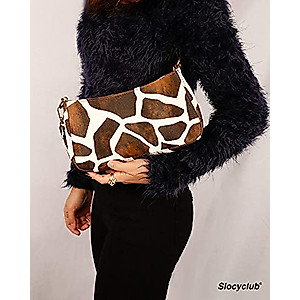 Slocyclub 90S Shoulder Bags for Women, Retro Classic Shoulder Bag with Zipper Closure for Women Vegan Leather Crocodile Purse Clutch Handbag