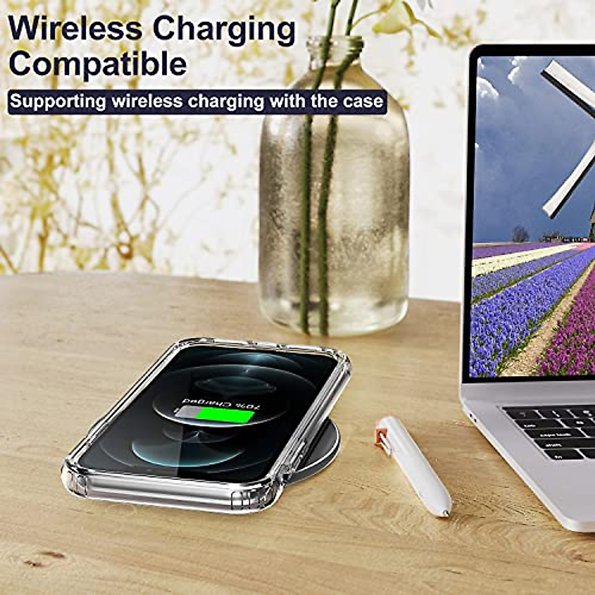 DorisMax iPhone 12 Pro Max Case,with [2 x Glass Screen Protector],Crystal Clear TPU Cover+Hard PC Bumper,Military Grade Shockproof Protective Phone Case for Apple iPhone 12 Pro Max 6.7" Clear