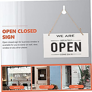 Double-sided business listing open signs for business open closed sign cafe wall art neon open sign business supplies front door wall signs Christmas Work Wooden white Ornament