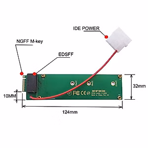 Xiwai Ruler 1U GEN-Z EDSFF Short SSD E1.S to NVMe NGFF M-Key 4X Host Carrier Adapter with Power