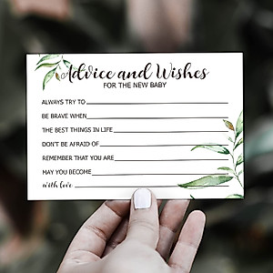 TENTADO 50 Pack Advice and Wishes Cards for Baby, Wishes for Baby Cards, Baby Shower Advice and Wishes Cards, Baby Shower Game, 4x6 Inch