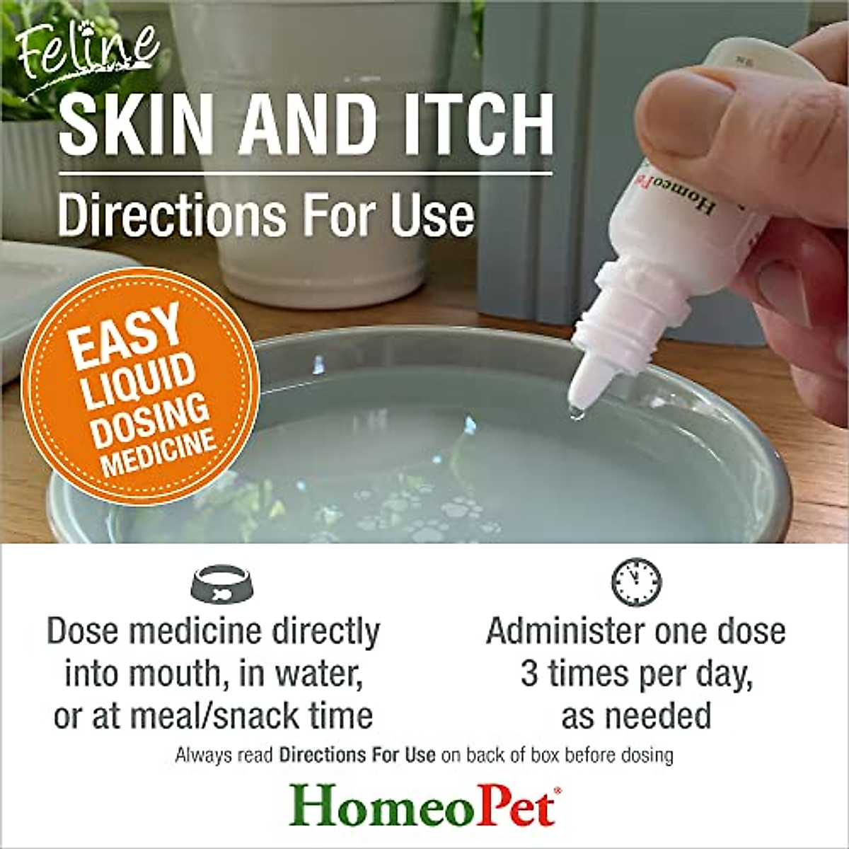 HomeoPet Feline Skin and Itch, Coat and Skin Support for Cats, 15 Milliliters