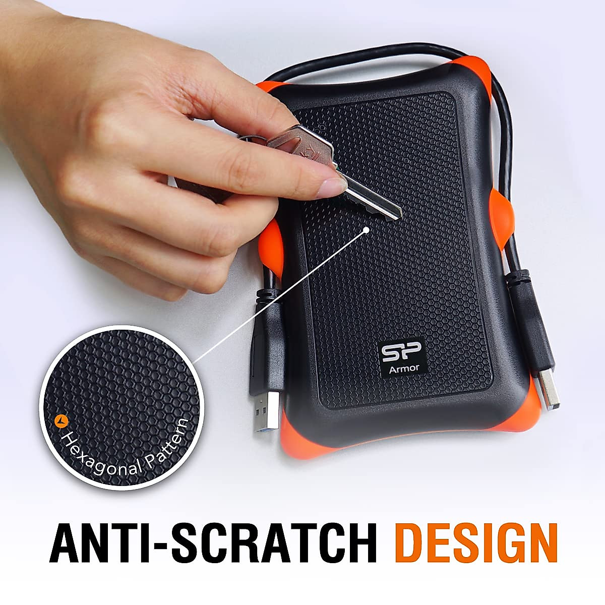 Silicon Power 2TB Rugged Portable External Hard Drive Armor A30, Shockproof USB 3.0 for PC, Mac, Xbox and PS4, Black