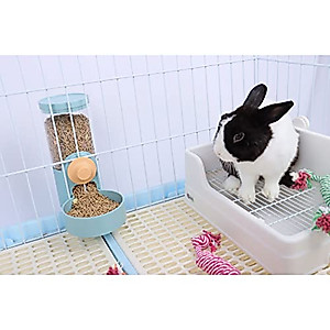 RUBYHOME Rabbit Hanging Automatic Food Dispenser, Small Animals Food Hanging Bowl for Crates & Cages Hanging Pet Cage Feeder for Cats Ferrets Rabbit Guinea Pigs