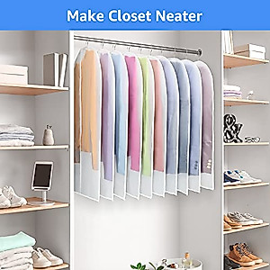 LEKHU 32'' Clear Garment Bags for Hanging Clothes,Suit Bags for Closet Storage Travel Moth-Proof Breathable Dust Clothing Cover Protecting with Zipper for Short Coats Jackets, 12 Pack