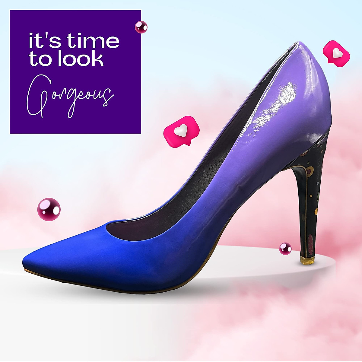 Versaitone Women Heels Pump 4 inch - Handcrafted Closed Pointed Toe Stiletto Heels, Classy Non-Slip Heels with Patent Leather - Lambskin Cushion for Enhanced Wear & Comfort