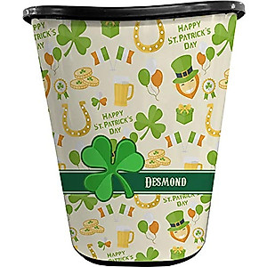 RNK Shops St. Patrick's Day Waste Basket - Single Sided (Black) (Personalized)