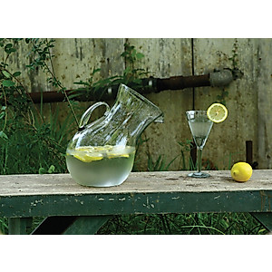 KALALOU Large Glass Tilted Pitcher, One Size, Green