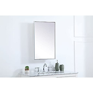 Elegant Decor Metal Mirror Medicine Cabinet 17 inch x 28 inch in Black