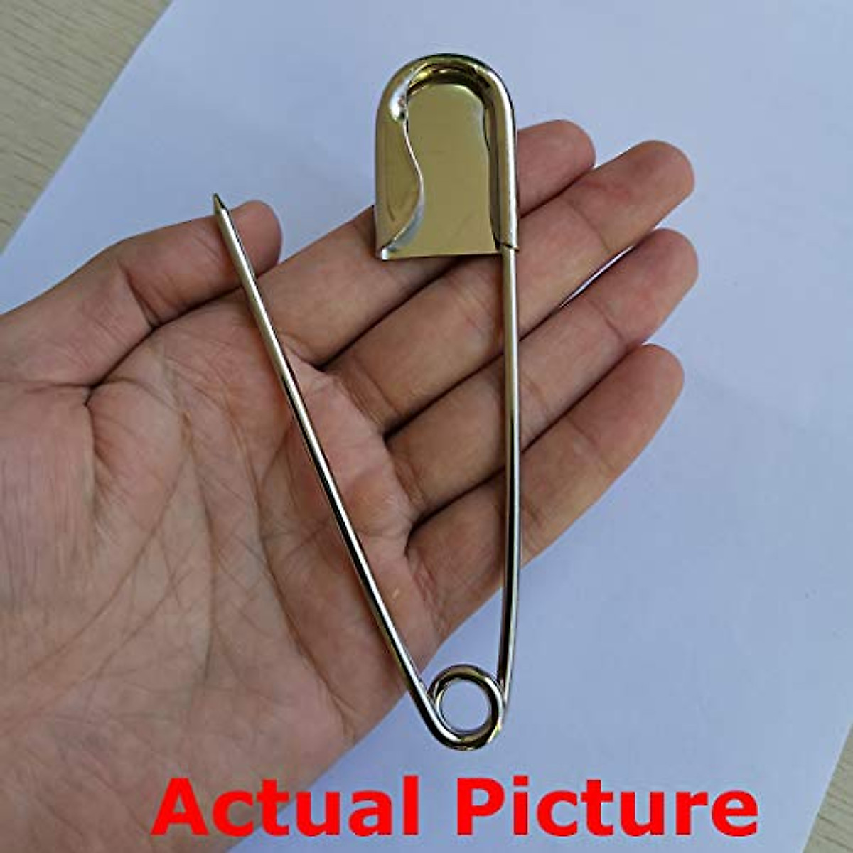 5 PCS of 5 Inch Heavy Duty Jumbo Stainless Steel Safety Pins Silver Color Safety Pins for Laundry, Blanket, Key Rings, Outdoor