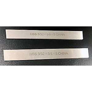 Set of 2 HSS Blades 3/32" x 5/8" x 5" for Lathe Parting Cut off Blade