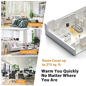 Tangkula 20 Inches Electric Fireplace Stove, Freestanding Fireplace Infrared Heater with Adjustable Thermostat and Realistic Flame Effect 1400W Indoor Space Heater with Overheating Safety Protection