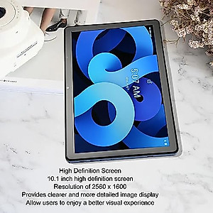 Luqeeg 10.1 Inch Tablet, 4G LTE Network MTK6762 Octa Core 12GB RAM 512GB ROM 8MP Front Camera 2560x1600 Resolution Tablet PC for Learning for Business (Blue)