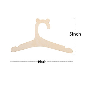 20 pcs Wooden Kids Hangers,9inch Baby Nursery Closet Hangers,Cute Non Slip Wood Baby Toddler Hangers,Children Wood Coat Hanger for Baby Toddler Kids Clothes & Pants