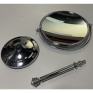 fcya Makeup Mirror,Magnifying Mirror 1/20X Magnification, Large Table top Two-Sided Swivel Vanity Mirror, Chrome FinishStyle 1-8 inches