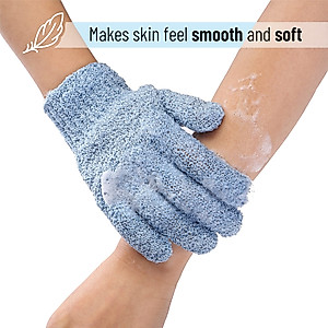 Slick- Exfoliating Gloves, 4 Pcs, Skin Exfoliator for Body, Shower Gloves, Scrub Gloves Exfoliating, Exfoliating Body Scrub Gloves, Loofah Glove, Exfoliation Mitt, Bath Gloves