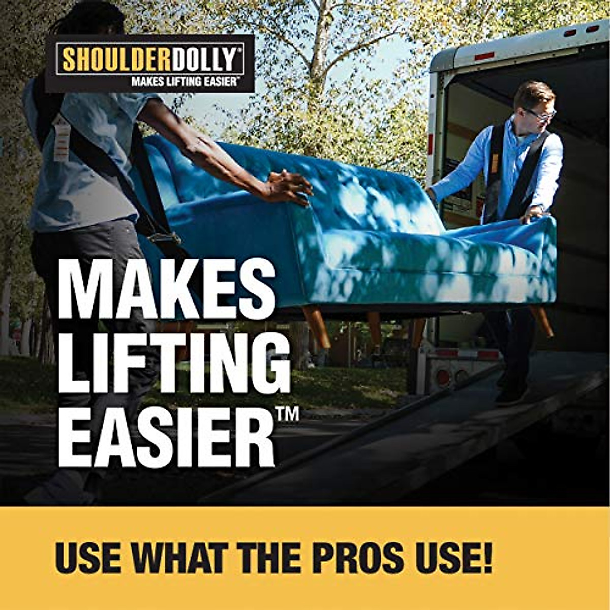 Shoulder Dolly Moving Straps - Lifting Strap for 2 Movers - Move, Lift, Carry, And Secure Furniture, Appliances, Heavy, Bulky Objects Safely, Efficiently, More Easily Like The Pros - Essential Moving Supplies - LD1000