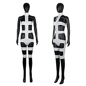 LOADREAM Fifth Element Cosplay Leeloo Costume Sexy Lingerie Set Women Futuristic White Strappy Harness Party Bodysuit (Leeloo Costume Set, L)
