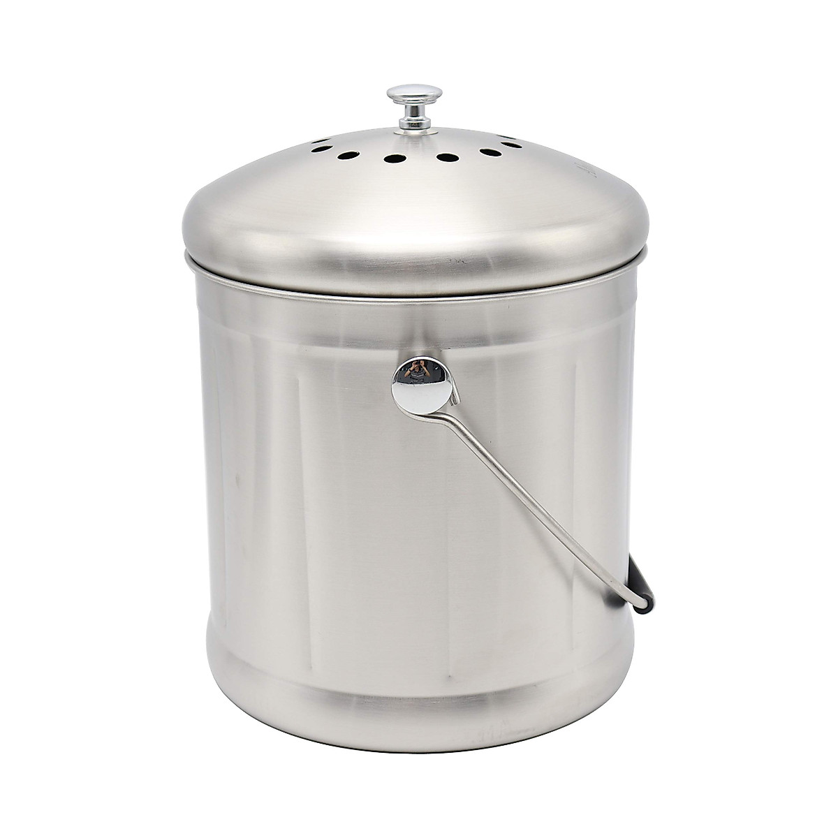 Abakoo 1.8 Gallon Compost Bin Container Kitchen Compost Bin, Compost Pail with Stainless Steel Lid, Countertop Kitchen Trash Can (includes totally 2 filters)