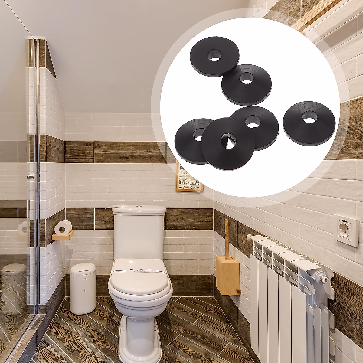 Housoutil 20PCS Conical Rubber Washers for Toilet, Toilet Bolt Rubber Washers, Toilet Seat Screws Replacement, Conical Toilet Bolts for Toilet Tank Leakage Prevent