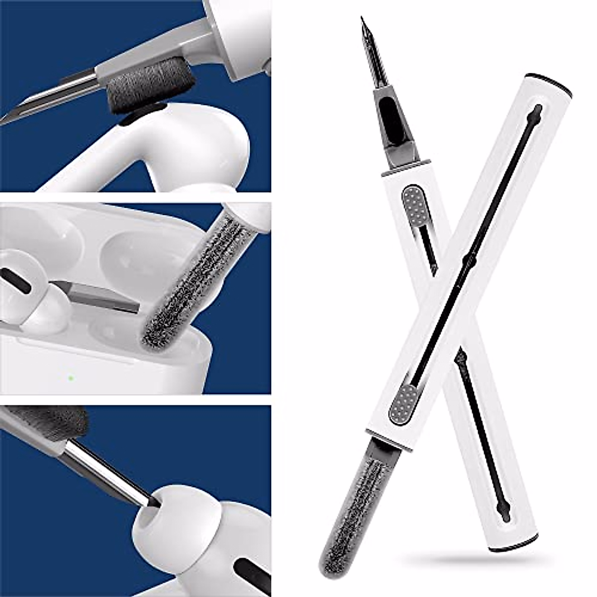 Bluetooth Earbuds Cleaner Kit for Airpods, 3 in 1 Multi-Function Cleaning Pen for AirPods Pro, Protable Cleaning Tools Compatible with Lego Huawei Samsung MI Earbuds and Other Earphones