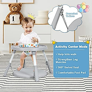 HONEY JOY 7 in 1 High Chair, Baby Highchair with Storage Basket, Convert to Toddler Chair & Table/Booster Seat/Building Block Table/Infant Feeding Chair/Baby Activity Center Bouncer (Gray)
