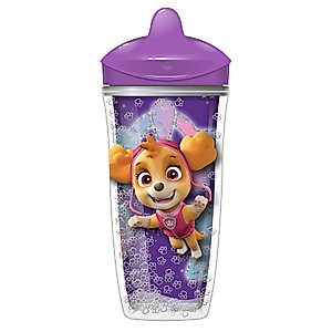 Playtex Baby Sipsters Stage 3 PAW Patrol Sippy Cups, Spill-Proof, Leak-Proof, Insulated, Glitter - Purple, 9 Oz, 1 Count