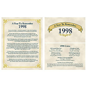1998 Year To Remember Birthday Anniversary US Penny, Nickel, Dime, Quarter, Half Dollar Box Set Circulated