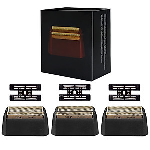 Professional 5 Star Series Finale Shaver Replacement Foil and Cutter Bar Assembly Compatible with wahl Foil Heads 7031-100/7043-100,Fit for #8061 8164 shaver (black 3 pack)