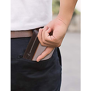 Skechers Men's Slimfold Canvas Vegan Leather RFID Wallets, Tan Zig Zag, One Size