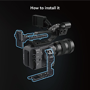 SMALLRIG FX6 Camera Cage Kit for Sony FX6, Compact FX6 Cage with V-Mount Battery Plate for Tripods/Handheld/Shoulder Shooting - 4124