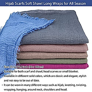 6 PCS Hijab Scarfs for Women Turbans Head Wraps Soft Head Scarf Long Scarf Shawl for All Season(Set 04)