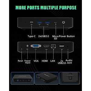 ATOPNUC Ubuntu Linux Mini PC,Intel Celeron N4020 Linux Computer 4GB RAM 128GB eMMC,Fanless Micro Desktop Computer Suppport HDMI&VGA,2.4/5G WiFi,BT5.0,Gigabit Ethernet for Business, Home