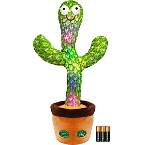 Pbooo Dancing Talking Cactus Toy,Talking Repeat Singing Sunny Cactus Toy 120 Pcs Songs for Baby 15S Record Your Sound Volume Adjustment