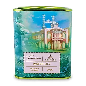 Ukonic Disney Princess Home Collection Tiana 11-Ounce Scented Tea Tin Candle with Water Lily Aromatic Fragrance | 28-Hour Burn Time | Home Decor Housewarming Essentials, and Collectibles