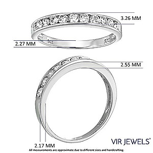 Vir Jewels 3/4 carat (ctw) Diamond Wedding Anniversary Band for Women, Half Eternity Round Diamond Engagement Ring 14K White Gold Channel Set 0.75 cttw, Size 5.5