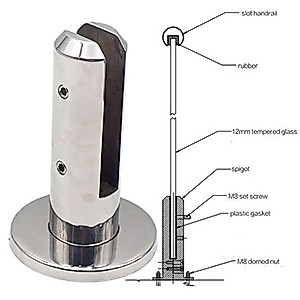 DOUBAO Spigots Stairs Swimming Pool Spigot Glass Balustrade Railing Balcony Home Garden Bathroom Fence Railing Clip Stainless Steel