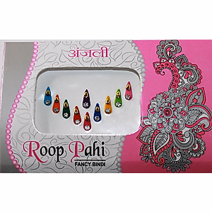 IS4A 10 Pack Bindi for Women, Bindi Jewelry Forehead, Indian Bindi, Bindi Face Jewels Multicolored Face Bindi Stickers