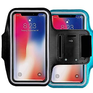 2Pack CaseHQ Water Resistant Cell Phone Armband Case Compatible with iPhone 12 iPhone 12 Mini iPhone 12 Pro Max iPhone 11, 11 Pro, 11 Pro Max, X, Xs Max, Xr, 8, 7, 6 Plus. Adjustable Band & Key Slot